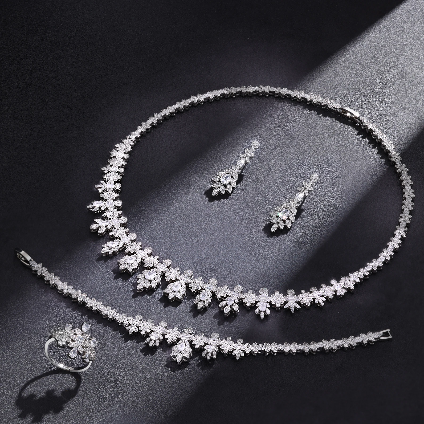 Luxury-Women-s-Jewelry-Elegant-Style-Bride-CZ-Necklace-Earrings ...