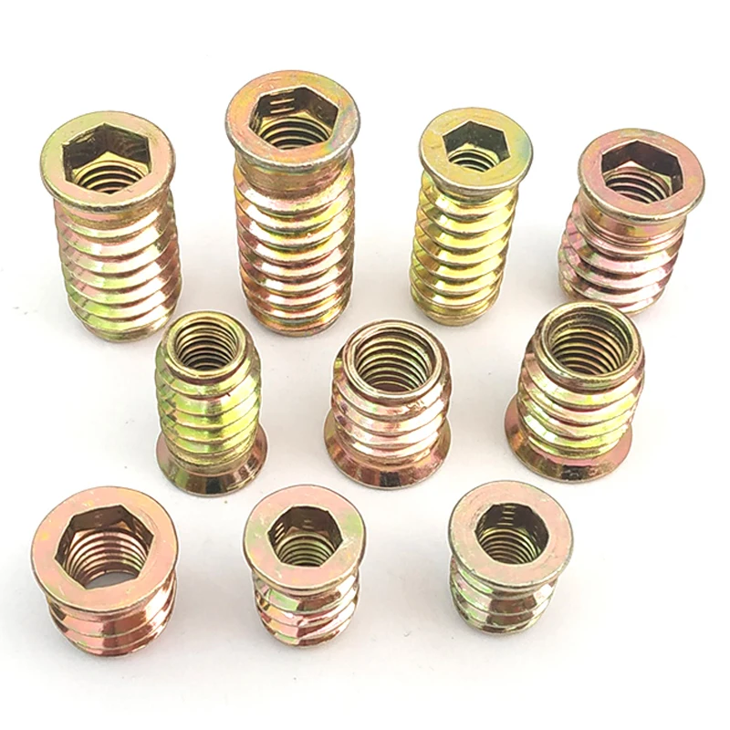Hot-Sale-50pcs-Furniture-Embedded-Insert-Nut-M6-M8-M10-Carbon-Steel ...