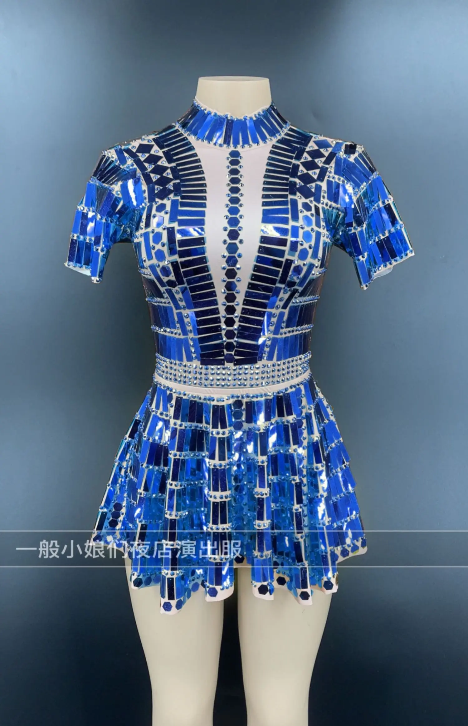 Polychrom-Sparkly-Women-Dance-Stage-Costume-A-Line-Shining-Rhinestone ...