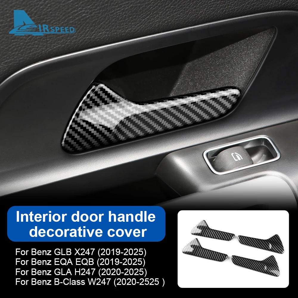 Carbon Fiber ABS Car Door Handle Trim Cover For Mercedes Benz B Class ...