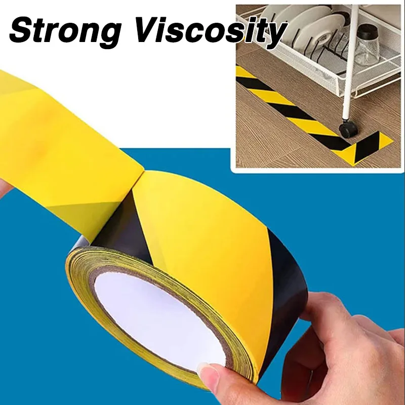 Black & Yellow Hazard Warning Safety Stripe Tape Ideal For Hazard ...