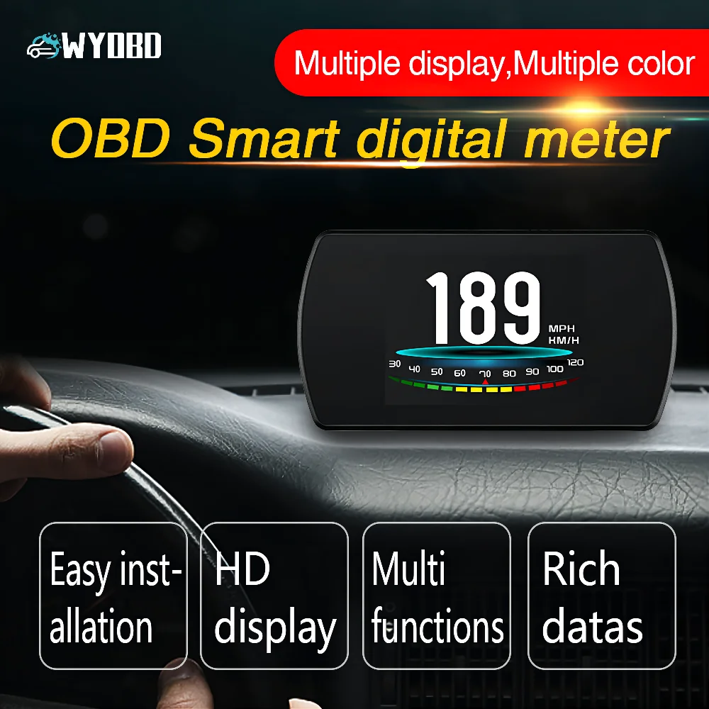 Wyobd Obd2 Gps Hud Car On-board Computer 4.3" Hd Tft Digital Speed ...