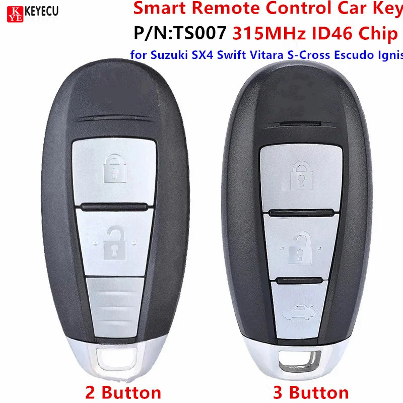 Car Smart Remote Control Car Key With 2B 3 Button 315MHz ID46 Chip for ...