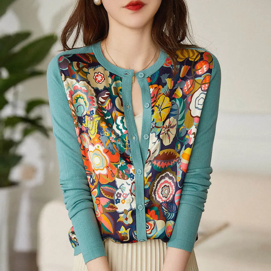 Spring-Women-Print-knitted-Cardigans-Ladies-Tops-Full-Sleeves-vintage ...