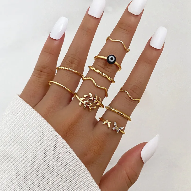 IFKM-New-Lucky-Zircon-Fatima-Hamsa-Hand-Evil-Eye-Rings-For-Women ...