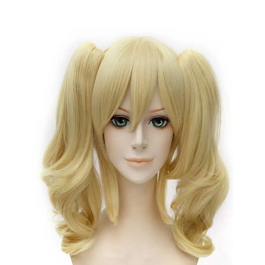 Anime Cosplay Wigs for Women Blond Synthetic Wig with 2 Ponytails ...