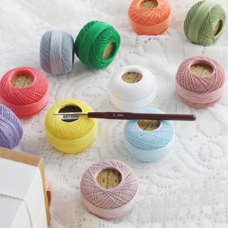 Rhapsody Premium Size 80 Cotton Crochet Thread 100% Egyptian Mercerized ...