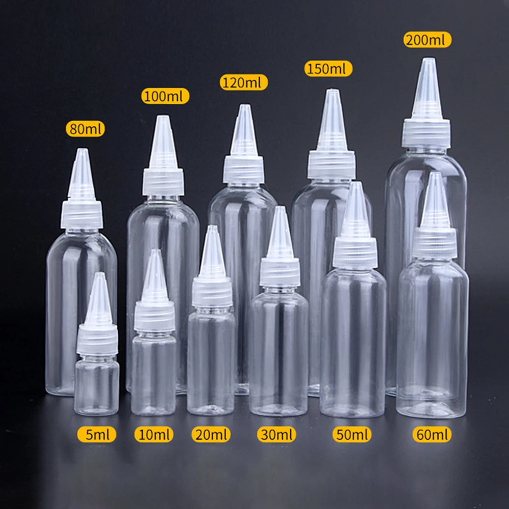 Botella de plástico transparente con punta de 5ml-500ml, emulsión ...