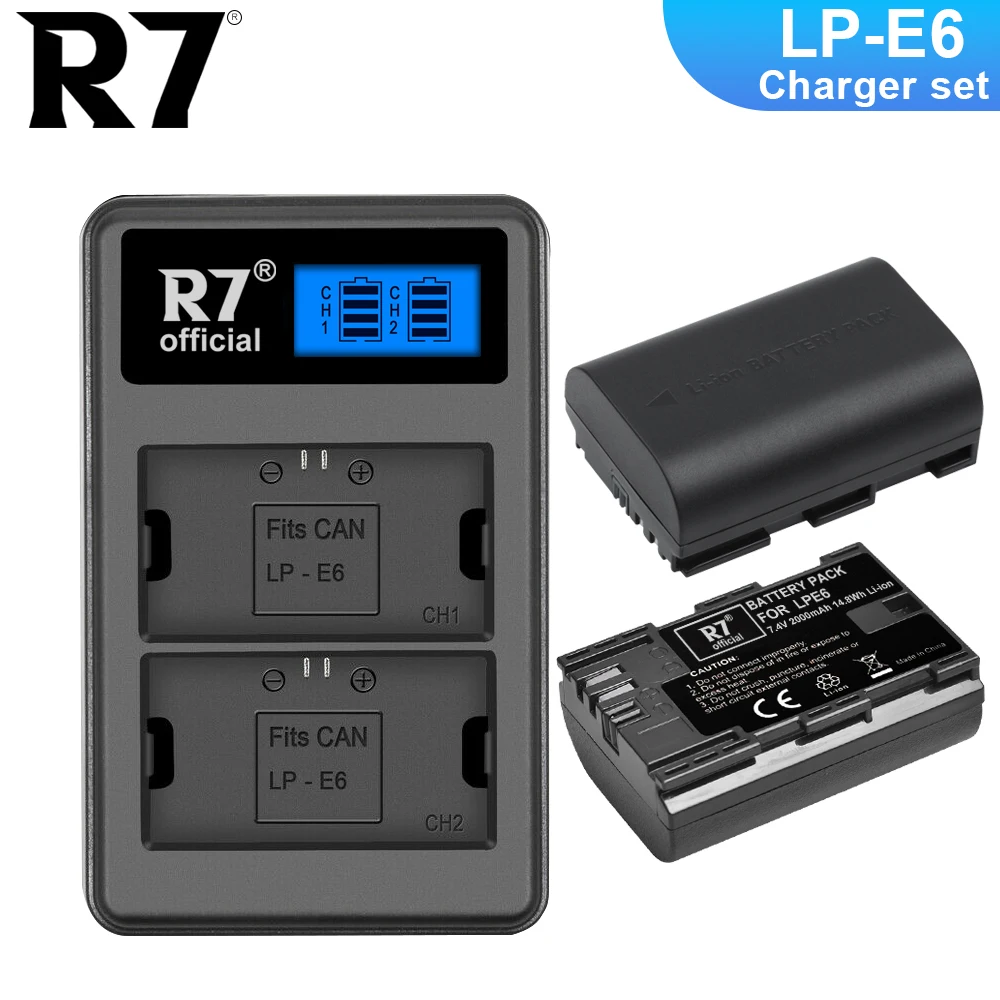 R7-LP-E6-E6N-LP-E6-LPE6-2000mAh-Battery-LCD-Dual-Charger-For-Canon-Mark ...