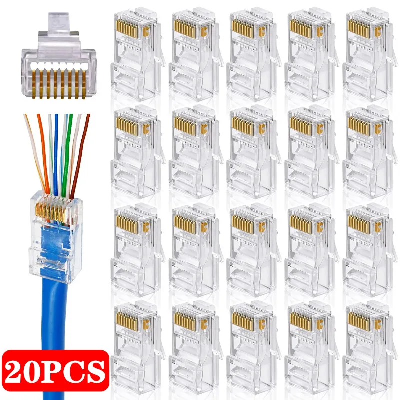 PC-Hardware-Cable-Adapter-CAT5e-RJ45-Pass-Through-RJ45-Modular-Plug ...