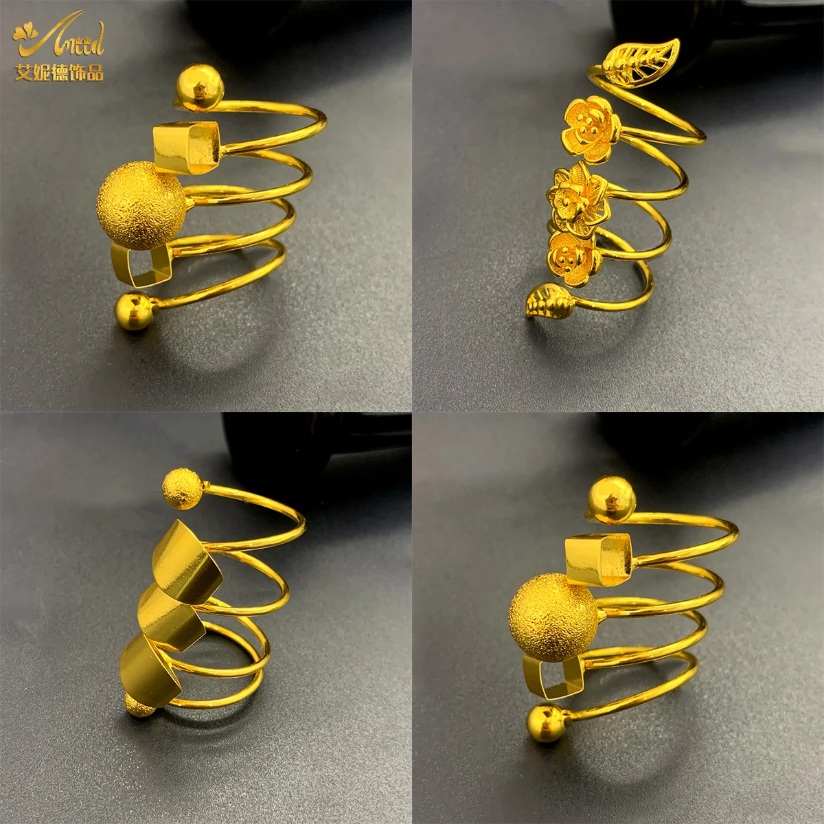 ANIID-Dubai-Spiral-Ring-Brazilian-Women-24K-Gold-Color-Wedding-Bride ...