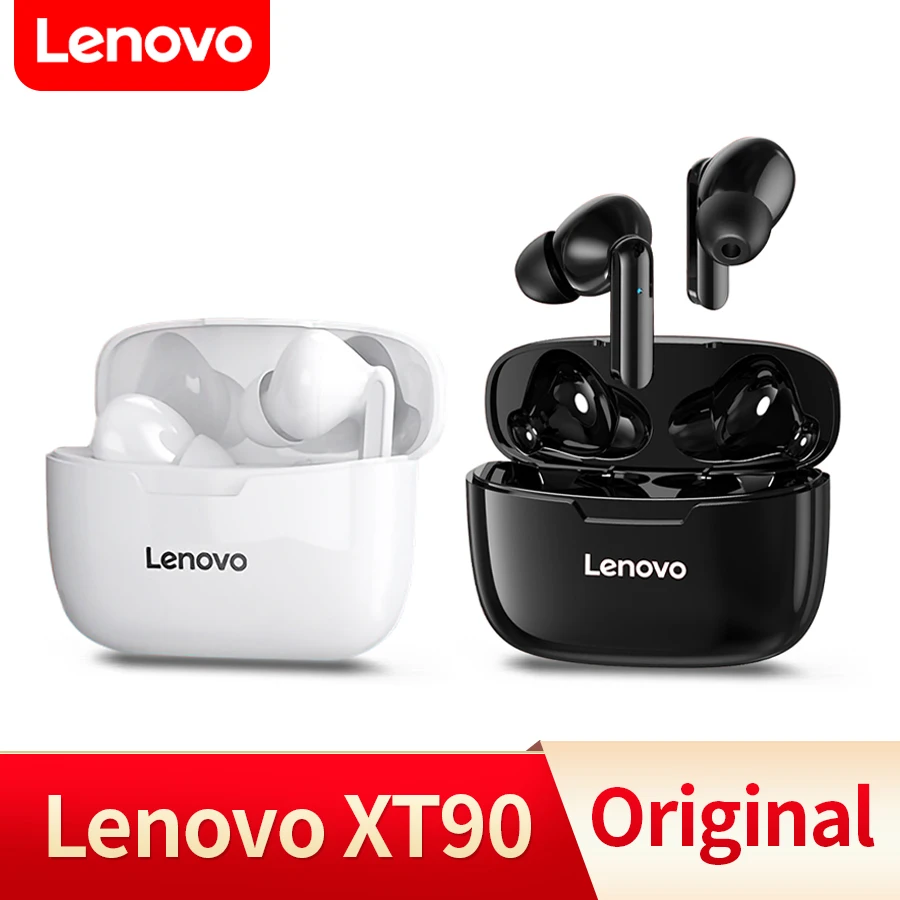 Lenovo-auriculares-inal-mbricos-XT90-TWS-con-Bluetooth-cascos-deportivos-impermeables-con-micr ...