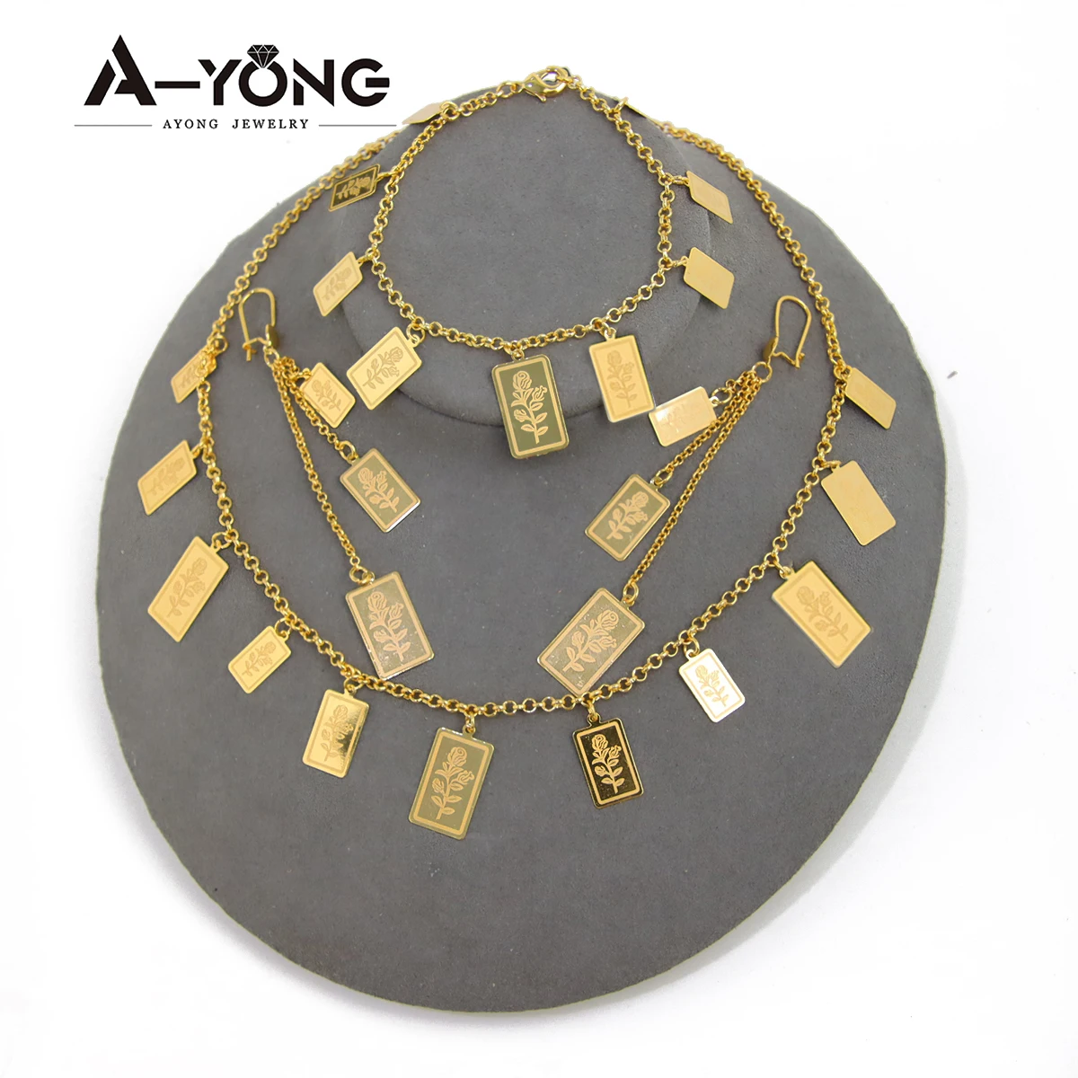 Arab-Wedding-Jewelry-Set-21k-Gold-Plated-Dubai-Middle-East-African ...