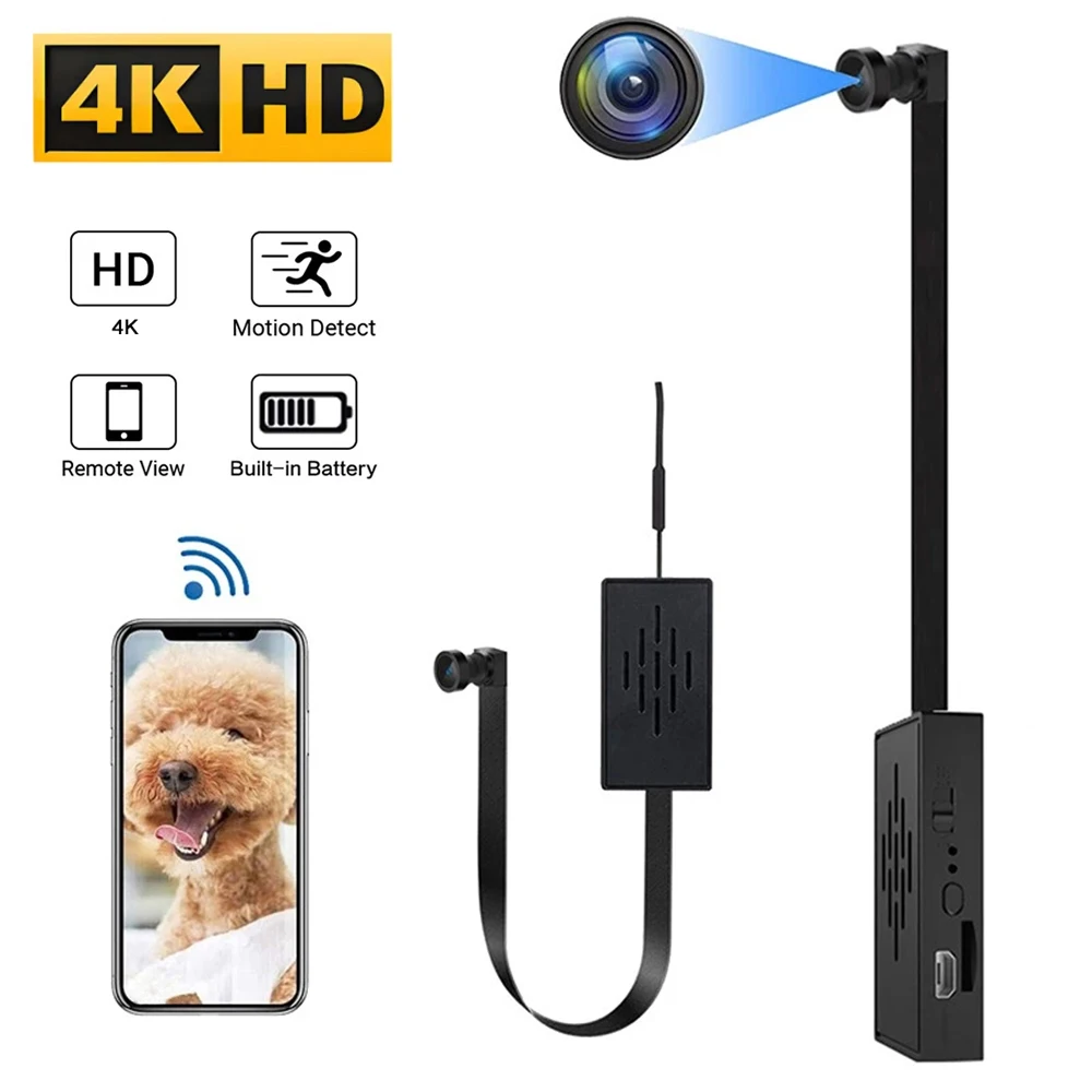 4K Mini Camera HD 1080P WiFi Camcorder Motion Detection DIY Portable ...
