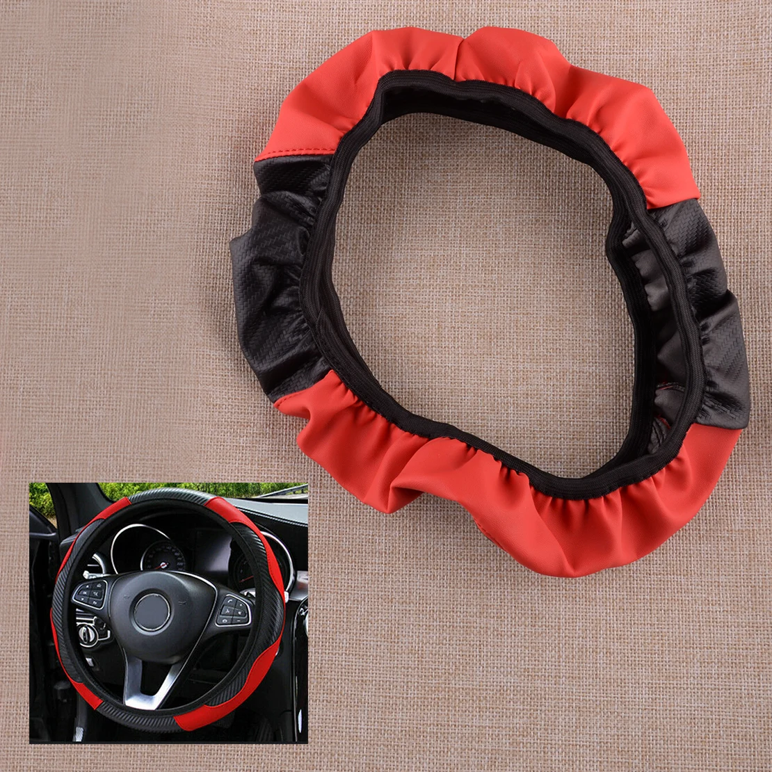 38cm 15" Universal Car Steering Wheel Cover Protector Anti-slip Elastic ...