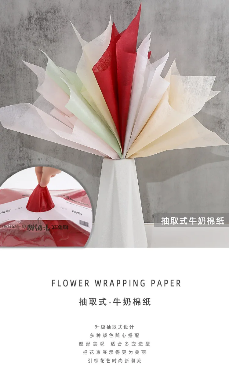 40-Sheet-Floral-lining-paper-Extractable-milk-cotton-paper-non-woven ...