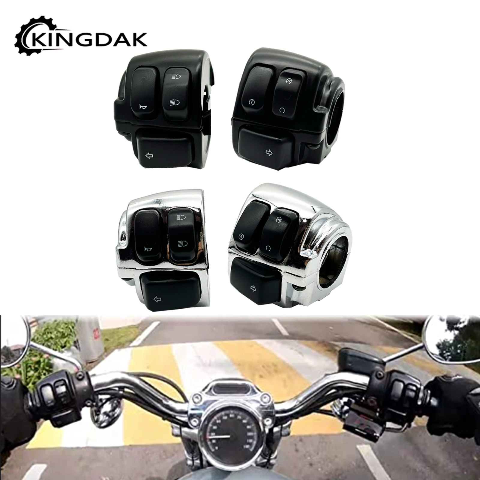 Motorcycle 1" 25mm Handlebar Switches Control and Wiring Harness For ...