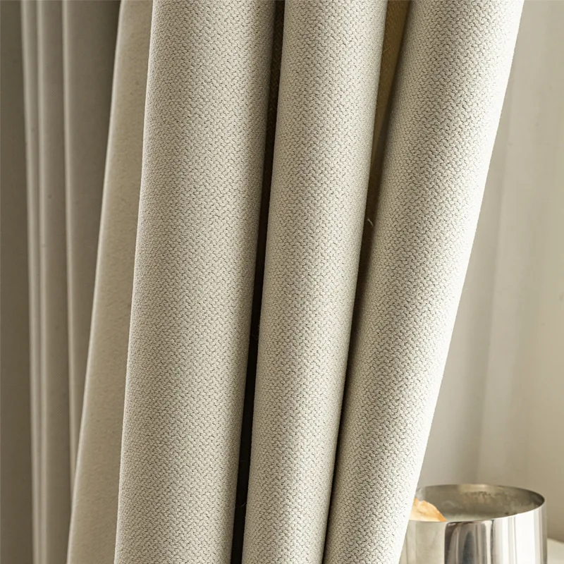 Rideau-de-Luxe-de-310cm-370-g-m-Tissu-Solide-Son-Moderne-Beige-pour ...
