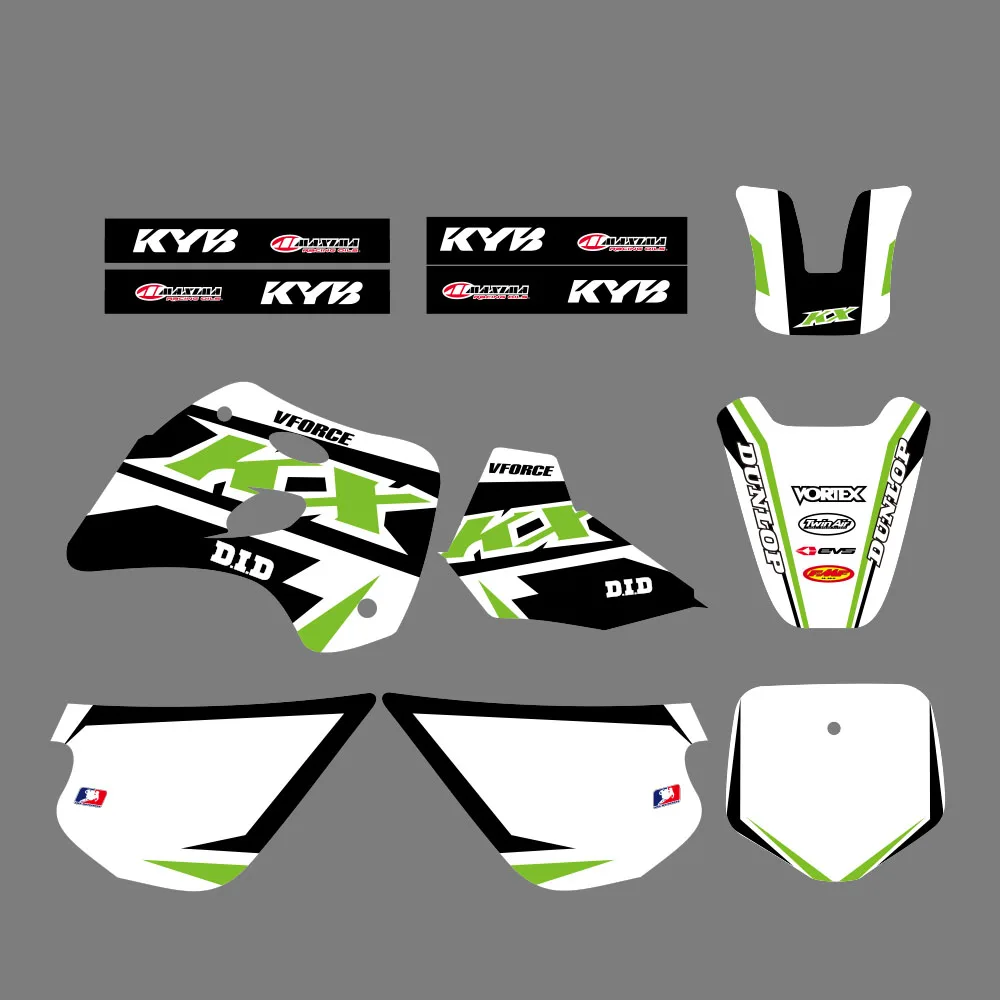 New Motorcycle Graphic Backgounds Decal Stickers Kit for Kawasaki KX80 ...