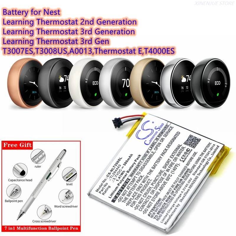 Nest Thermostats Battery | Battery Tl284443 | Smart Thermostat | Home ...
