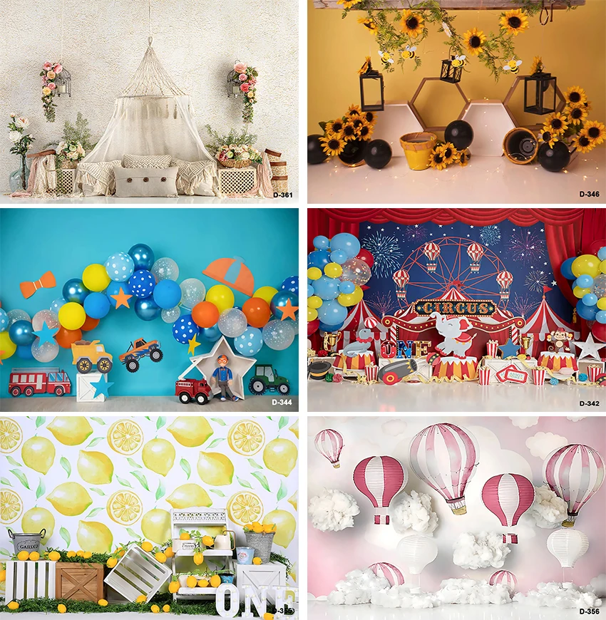 Newborn-Baby-Birthday-Photography-Backdrops-Balloon-Cake-Smash-Boy-Gir ...