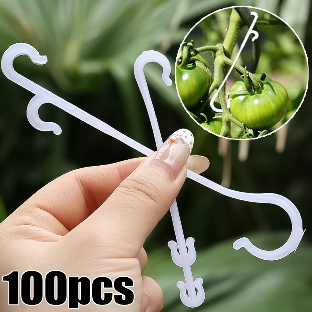 Plant-Tomato-Support-J-Shaped-Hooks-Reusable-Vegetable-Plants-Fruit-Trellis-Vines-Fixed-Buckle ...