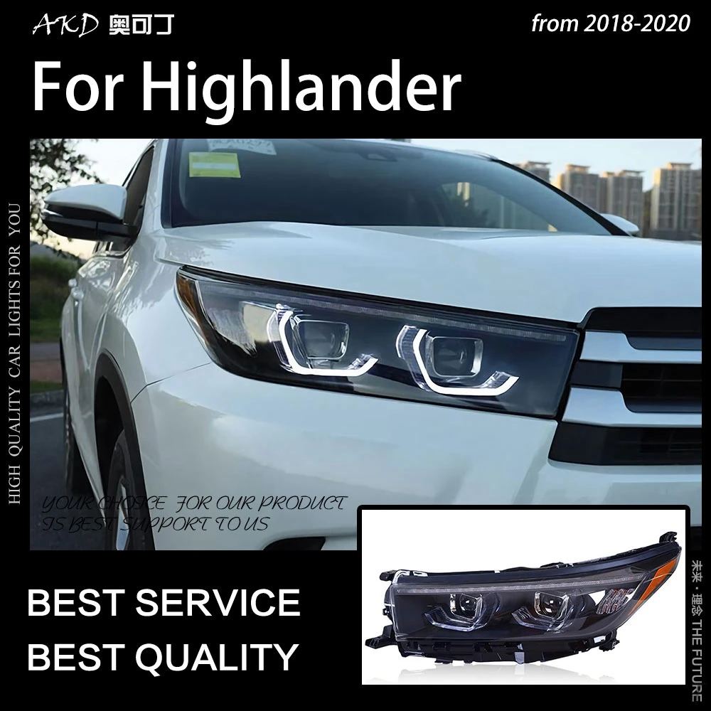 Car-Front-Headlights-for-Toyota-Highlander-LED-Headlight-2018-2020 ...
