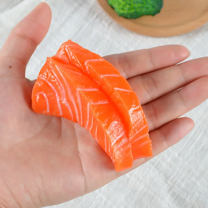 Simulation-Salmon-Sashimi-Realistic-Salmon-Fillet-Fake-Food-Seafood ...