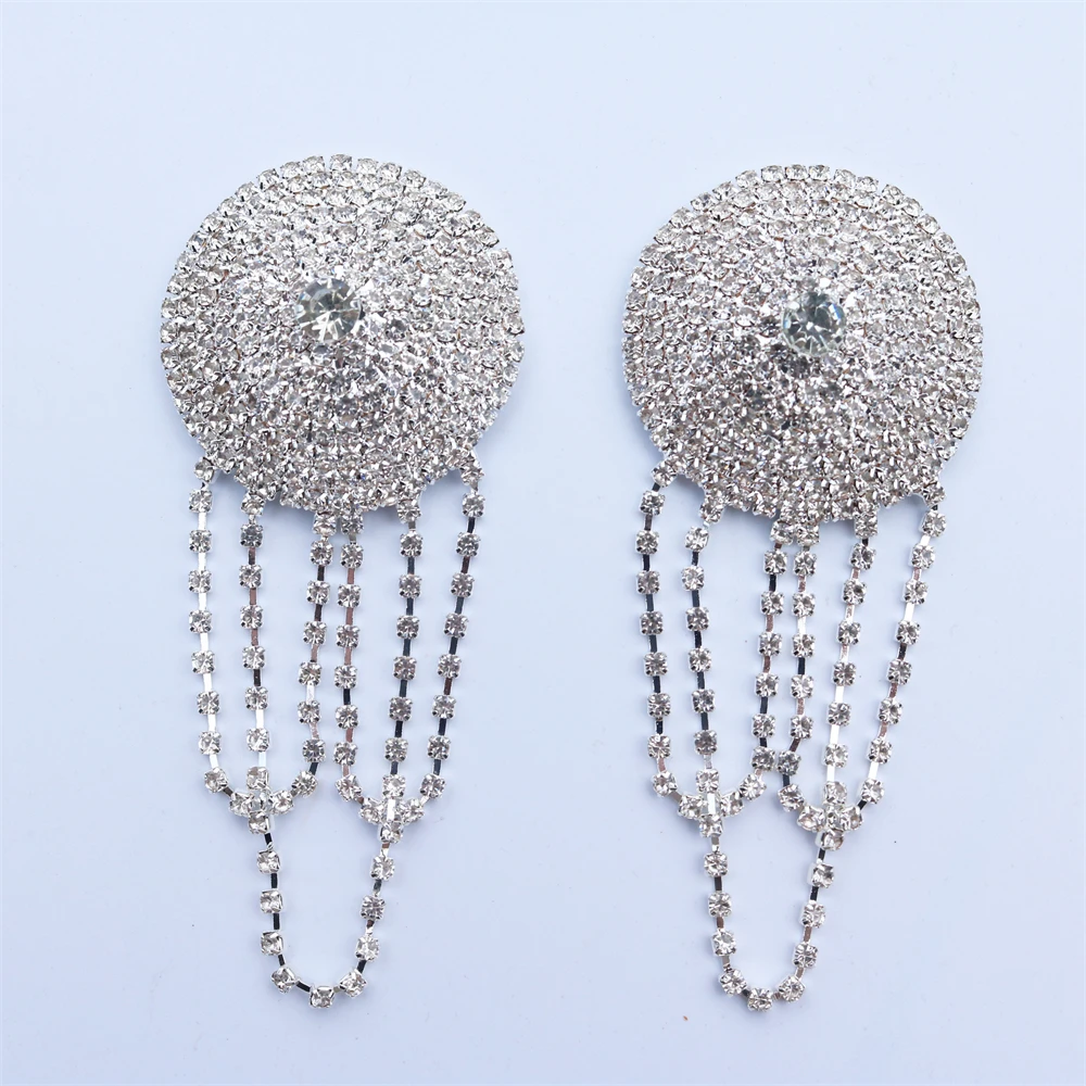 1-Pair-Tassel-Chest-Stickers-Rhinestone-Bra-Chain-for-Women-Shiny ...