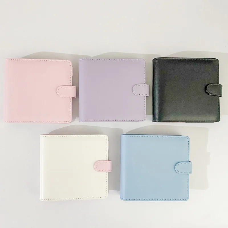 A7-Square-Macaron-Pink-PU-Leather-DIY-Binder-Notebook-Cover-Diary ...
