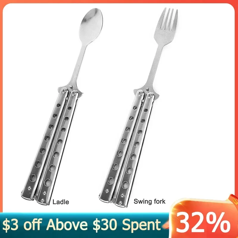 Butterfly-Knife-Folding-Spoon-Fork-Balisong-Training-Spoon-Fork ...