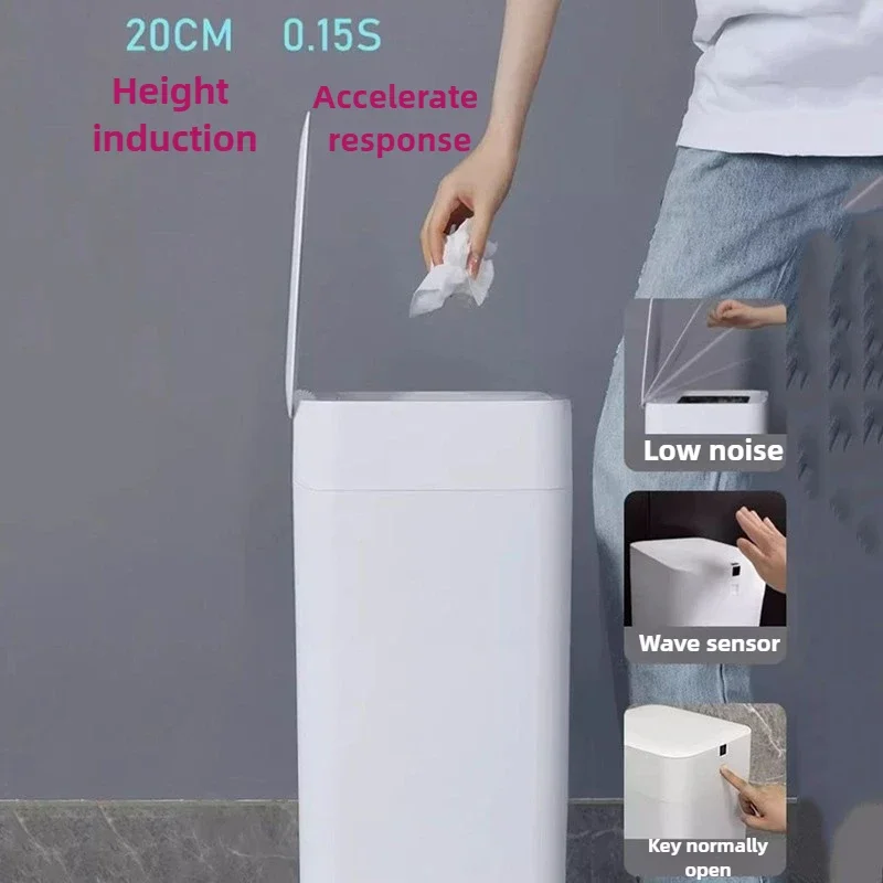 30L Smart Trash Can Automatic Packing Wastebasket Large Capacity Food ...