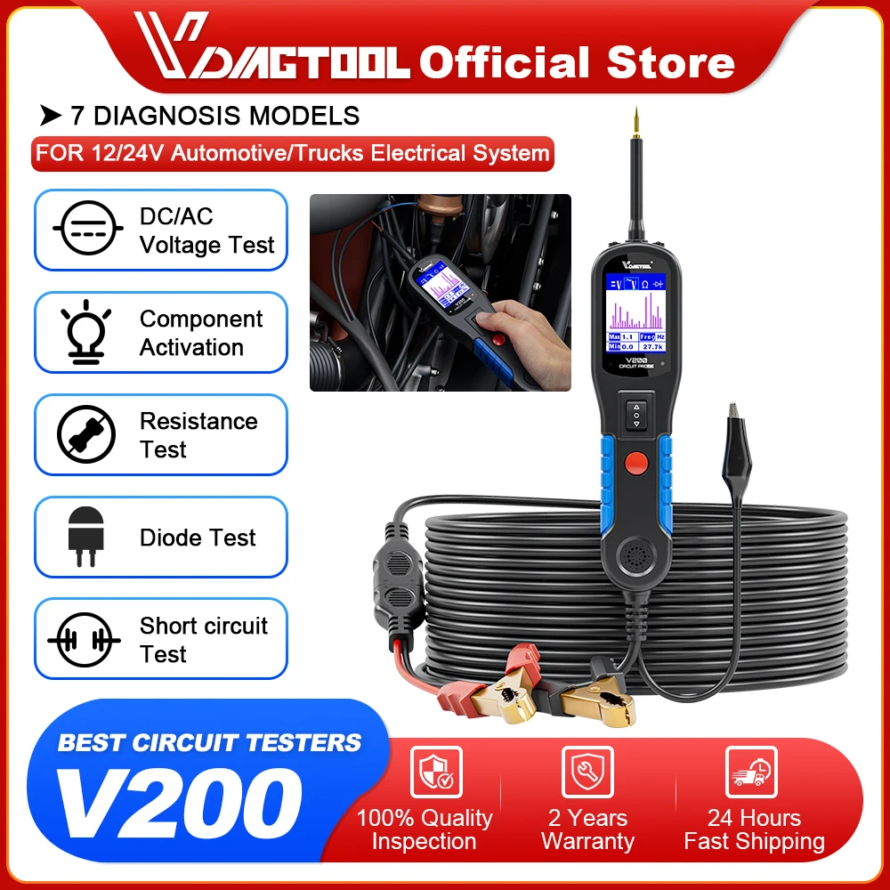 VDIAGTOOL-V200-Power-Probe-Electric-Circuit-Tester-6V-30V-Electrical ...