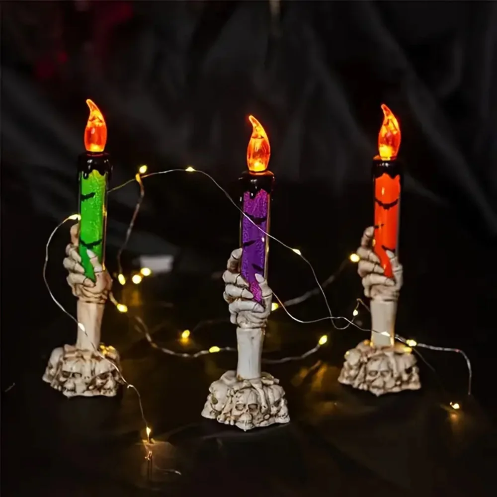 Velas-decorativas-de-esqueleto-candelabro-de-terror-accesorios-de ...