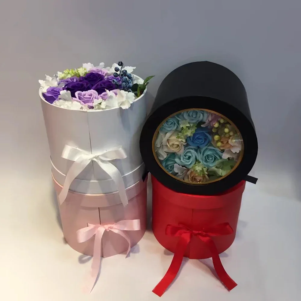 Round-Double-Layer-Rotating-Gift-Box-Flower-Pot-Preserved-Fresh-Flower ...