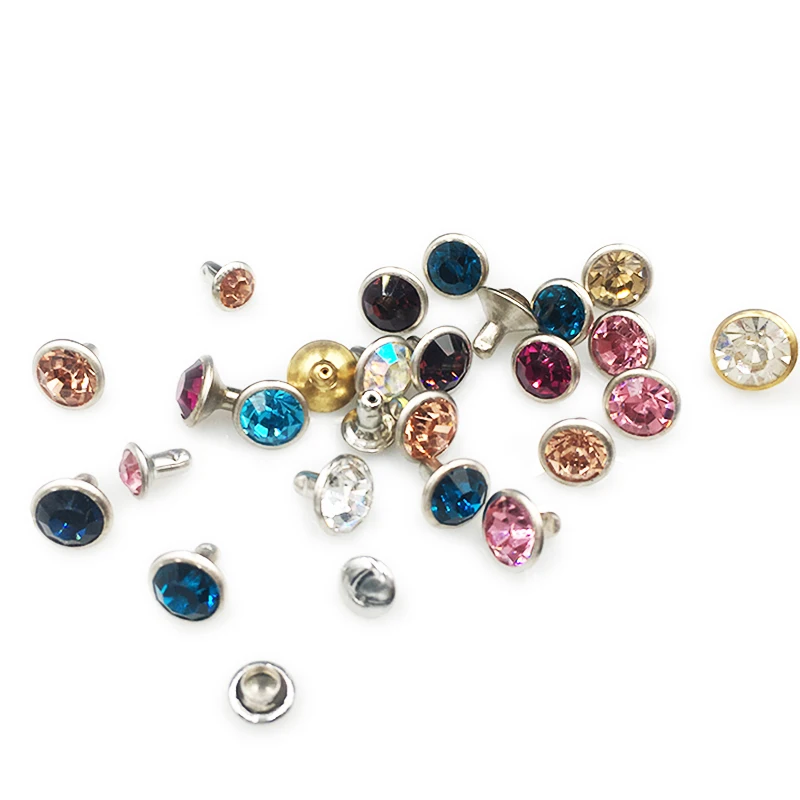 100Sets-6-8mm-Crystals-Rhinestone-Rivets-Diamond-Studs-For-Leathercraft ...