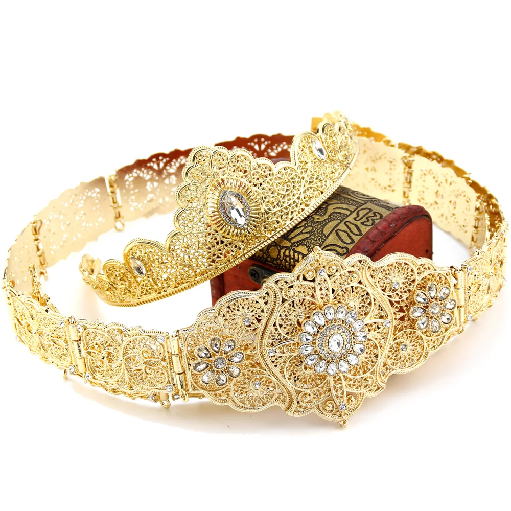 Sunspicems-Gold-Color-European-Style-Morocco-Women-Dress-Belt-Crown-Set ...