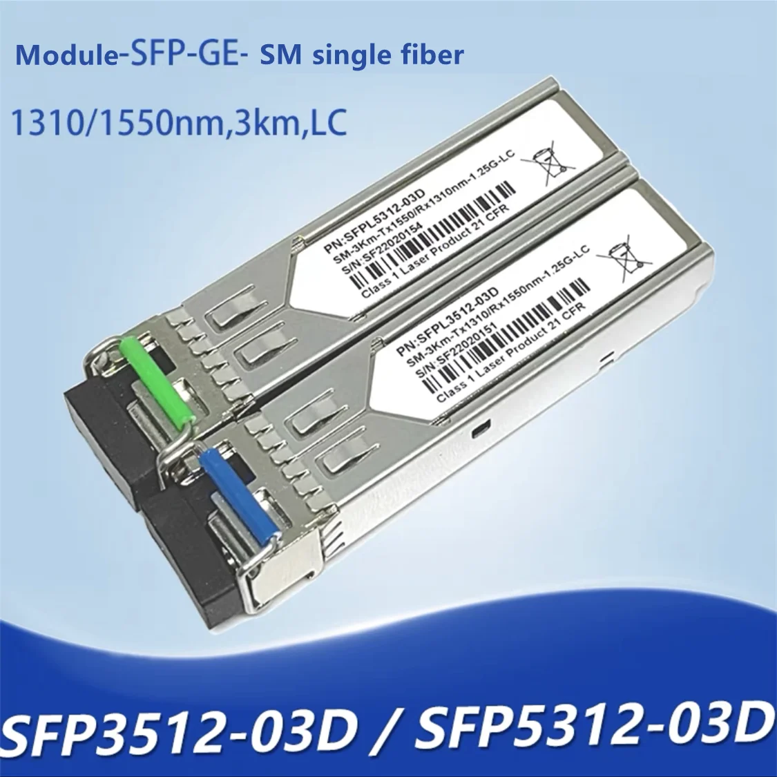 LC SFP optical module gigabit singlemode single-fiber 3km 20km 40km SFP 1.25G compatible with ...