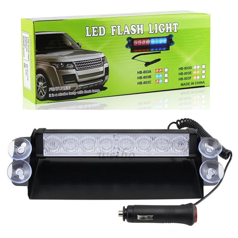 Universal-8LED-12V-Car-Truck-Emergency-Flasher-Dash-Strobe-Warning ...