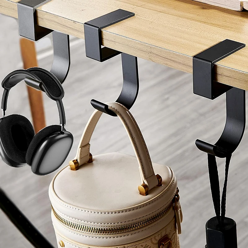 Metal-Portable-Hanging-Bag-Hook-Table-Side-Punch-Free-Earphone-Holder ...