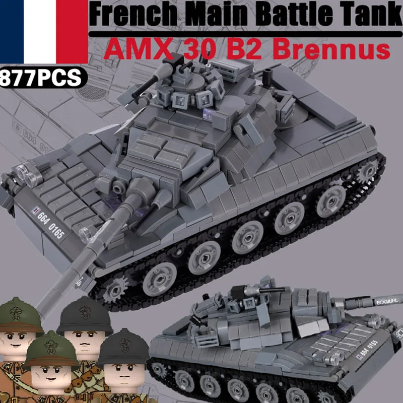 WW2 Military French AMX 30 B2 Brennus Main Battle Tank Building Blocks ...