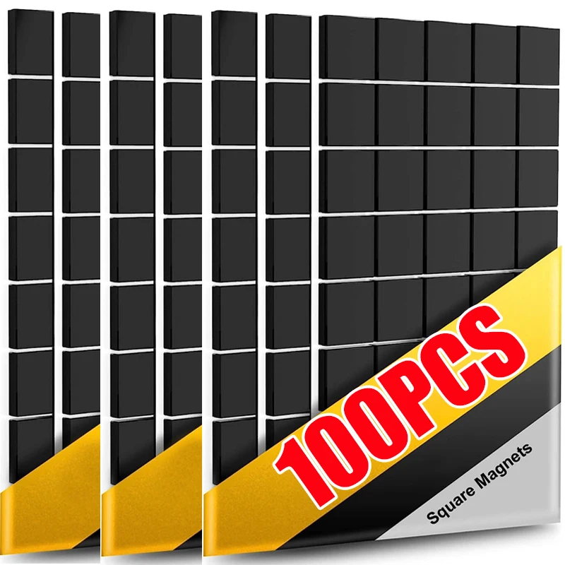 50-100pcs-Magnetic-Square-Self-Adhesive-Disc-Magnets-Square-Rubber-Soft ...