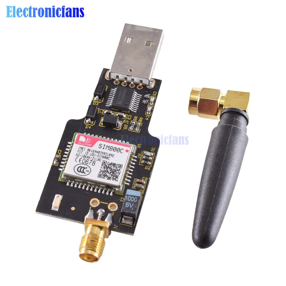 M-dulo-USB-a-GSM-con-Bluetooth-banda-cu-druple-GSM-GPRS-SIM800-SIM800C ...