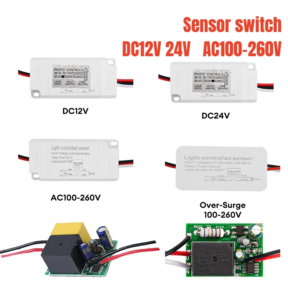 DC12V-24V-AC100-260V-Photoelectric-Switch-Dusk-to-Dawn-Button-Flush ...