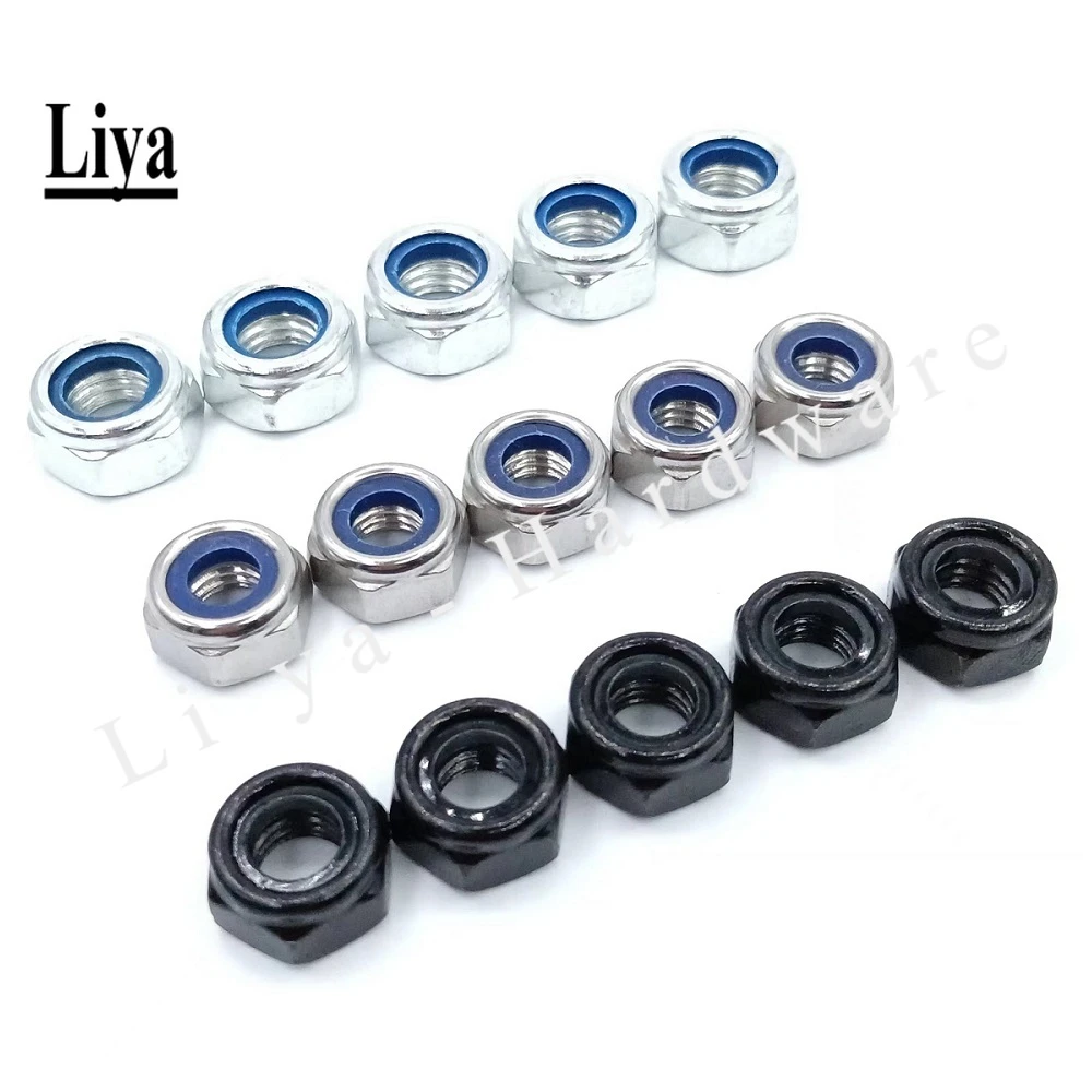1-50pc Din985 M2 M2.5 M3 M4 M5 M6 M7 M8 M10 M12 M14 M16 M18 M20 M22 M24 M27 Self-locking Nuts ...