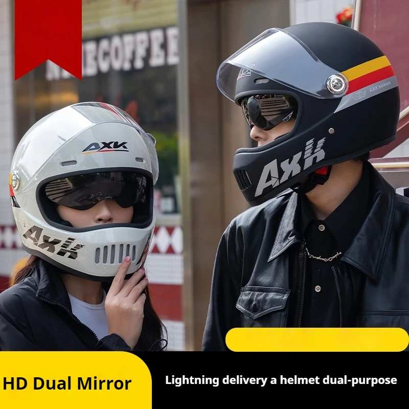 Free-Size-54-61cm-Motorcycle-Helmet-Retro-Outdoor-Riding-Full-Face ...