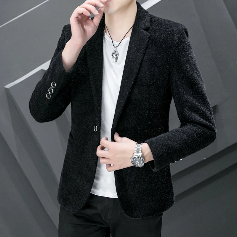 Costume-tailleur,Blazer slim imbibé pour homme,veste de haute qualité ...
