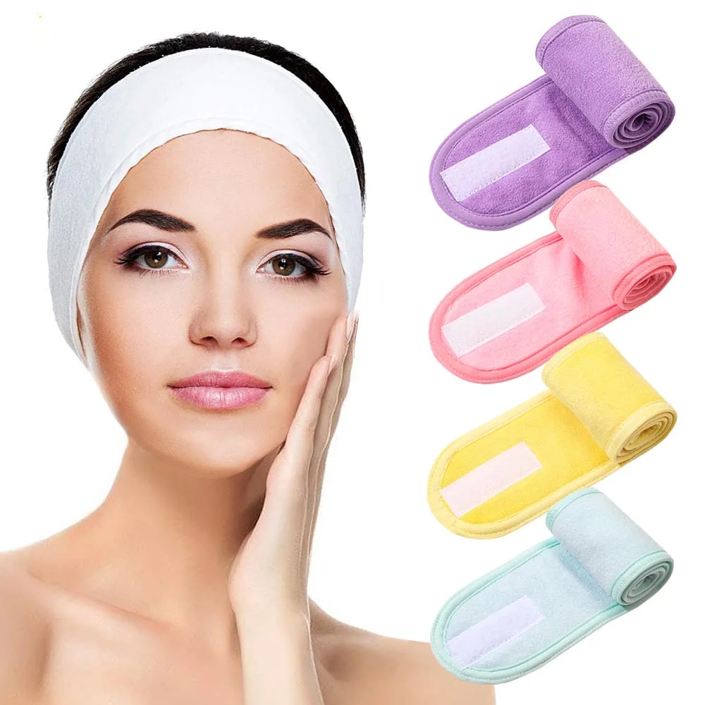 New Head Bands Adjustable Wide Hairband Spa Bath Shower Makeup Wash ...
