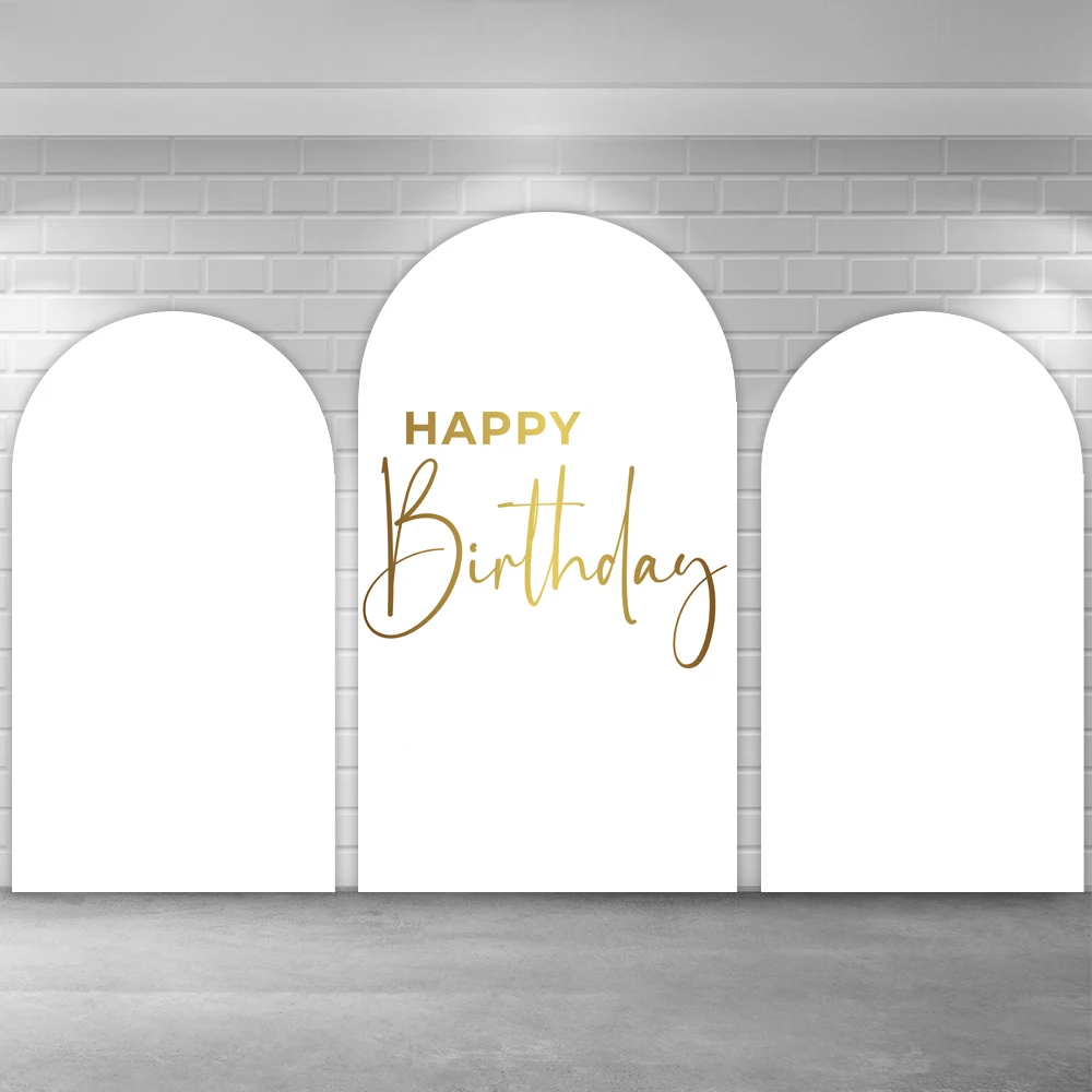 White-Arch-Backdrop-Cover-Adult-Man-Woman-Gold-Happy-Birthday-Party ...