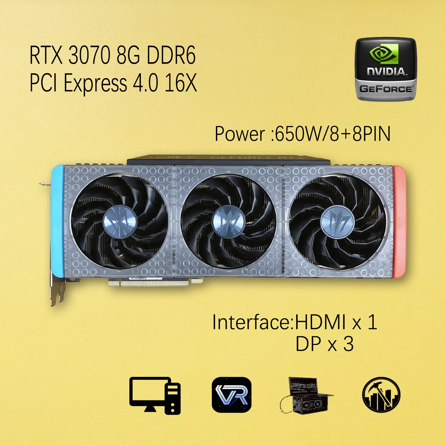 Placa gráfica rtx3060ti rtx3070 8g rtx3080 10gb nvidia geforce gpu ...
